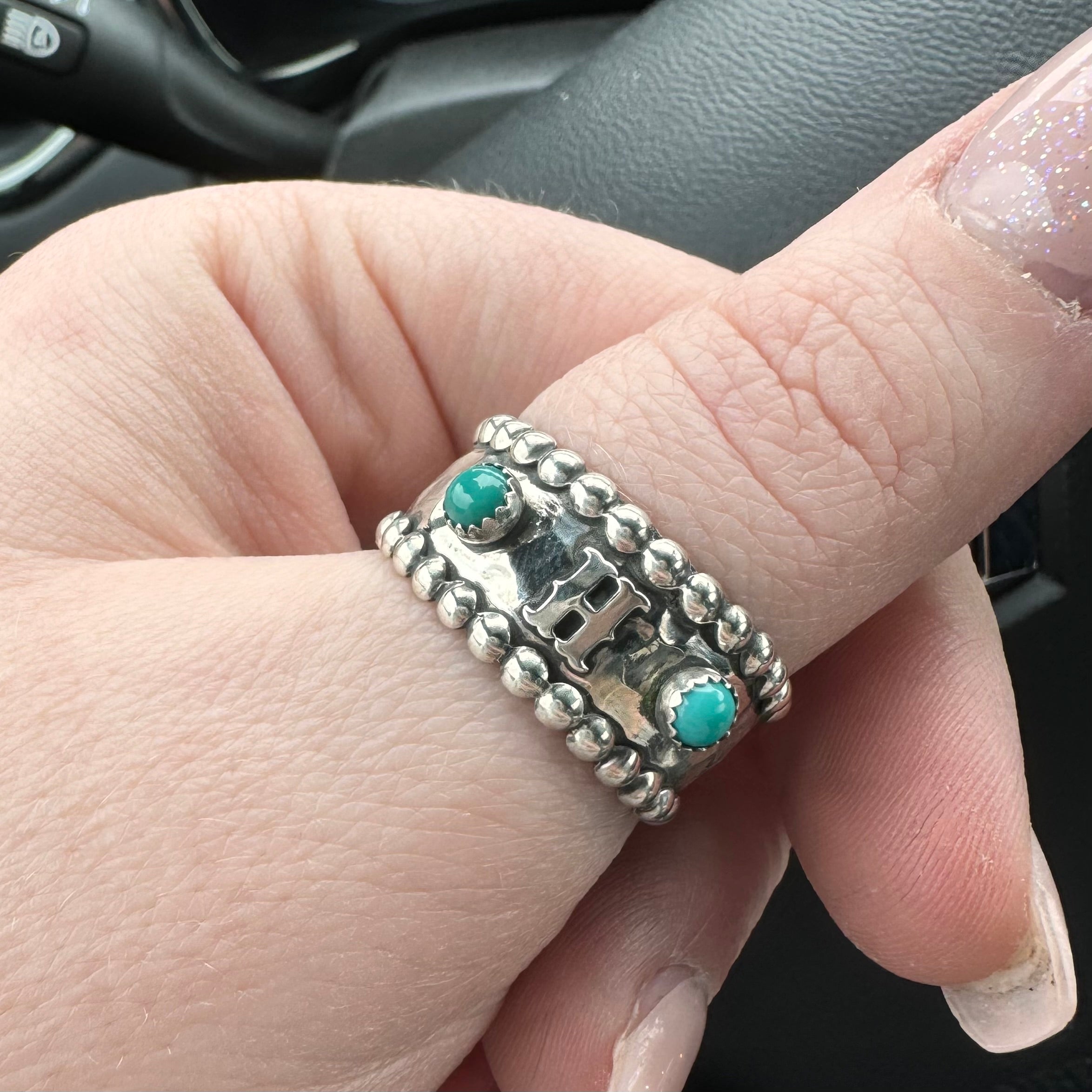 Thick initial ring (made to order) – Wicked Western Silver Co.